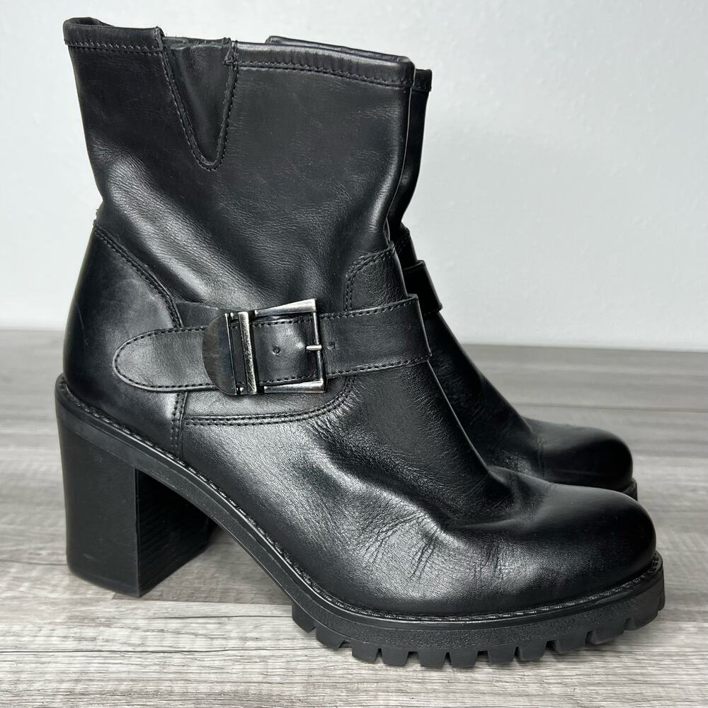 Madonna Collection Chucky Leather Black Heeled Boots … - Gem